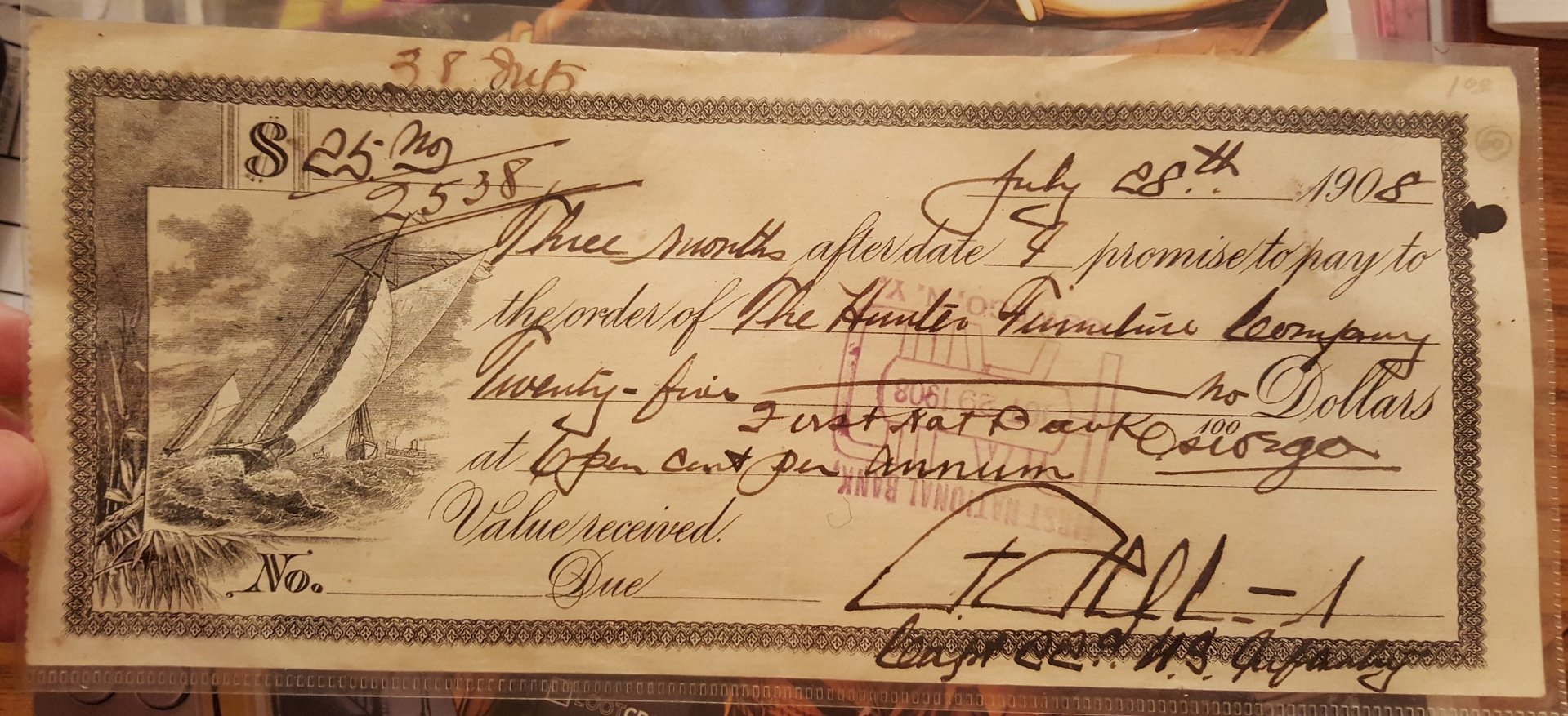 1908 Bank Check, anyone decipher the signature? | Coin Talk 1908 Bank Check, anyone decipher the signature? | Coin Talk