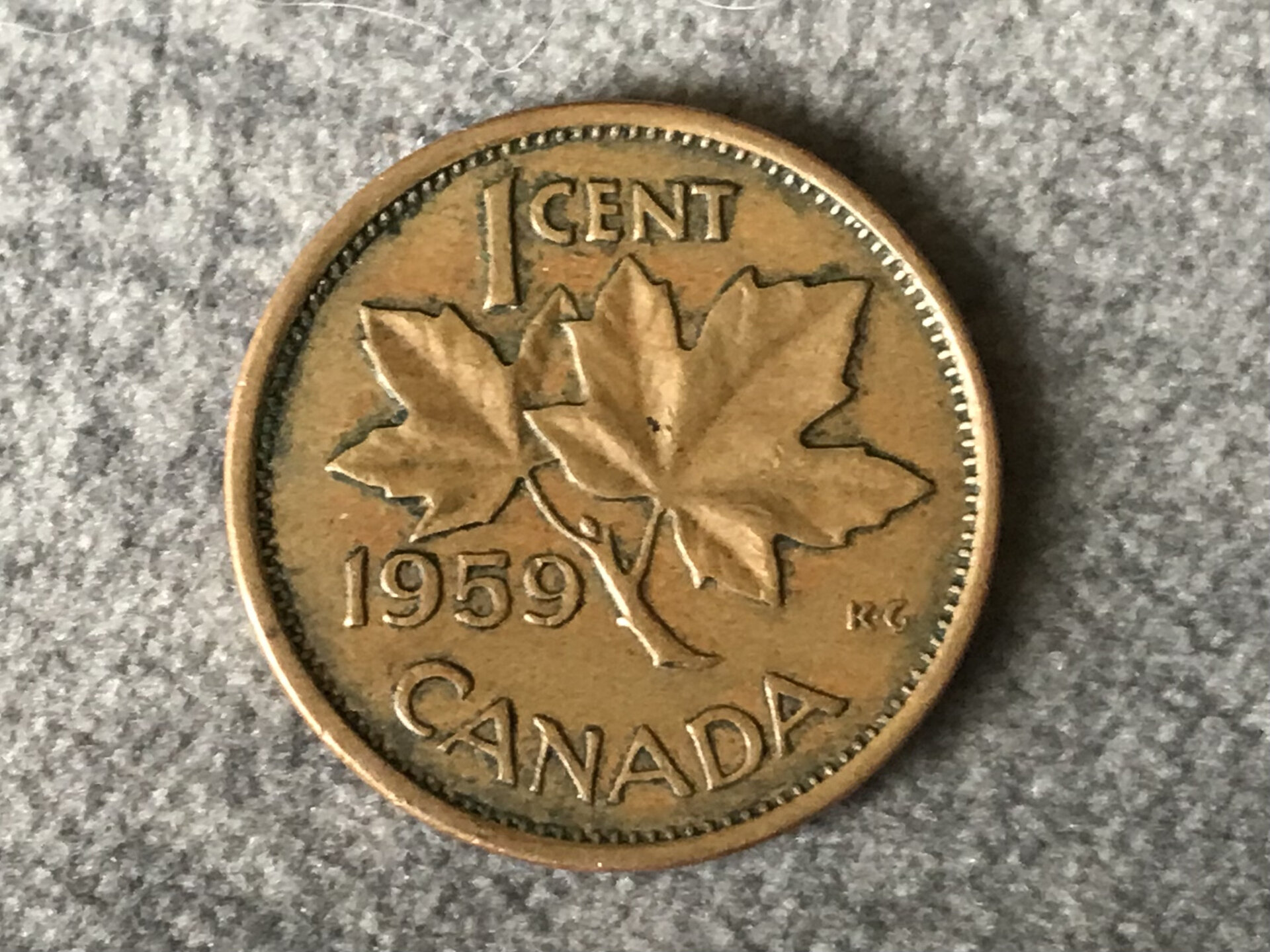 1959 Canada 1 Cent Pointed Blunt 5 Coin Talk